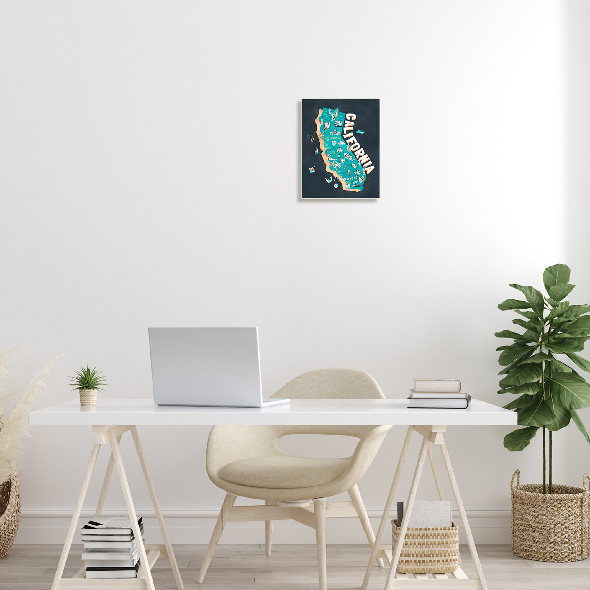 Stupell Industries California Golden State Touristic Iconographic ...