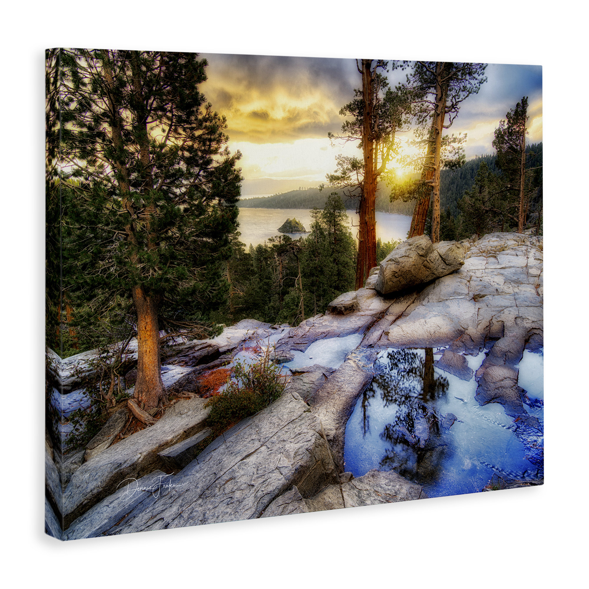 Union Rustic Forest Cliff Landscape Canvas Wall Art by Dennis Frates ...