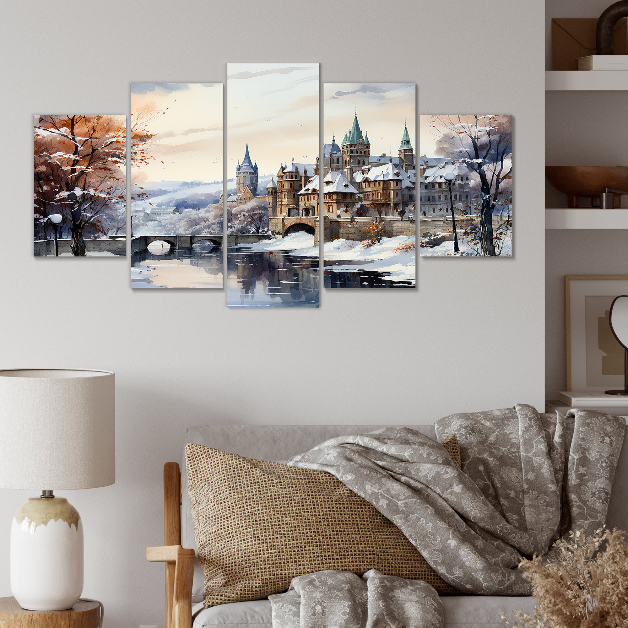 Lark Manor™ Wonderful Village Winter At Christmas I - Winter Landscape ...