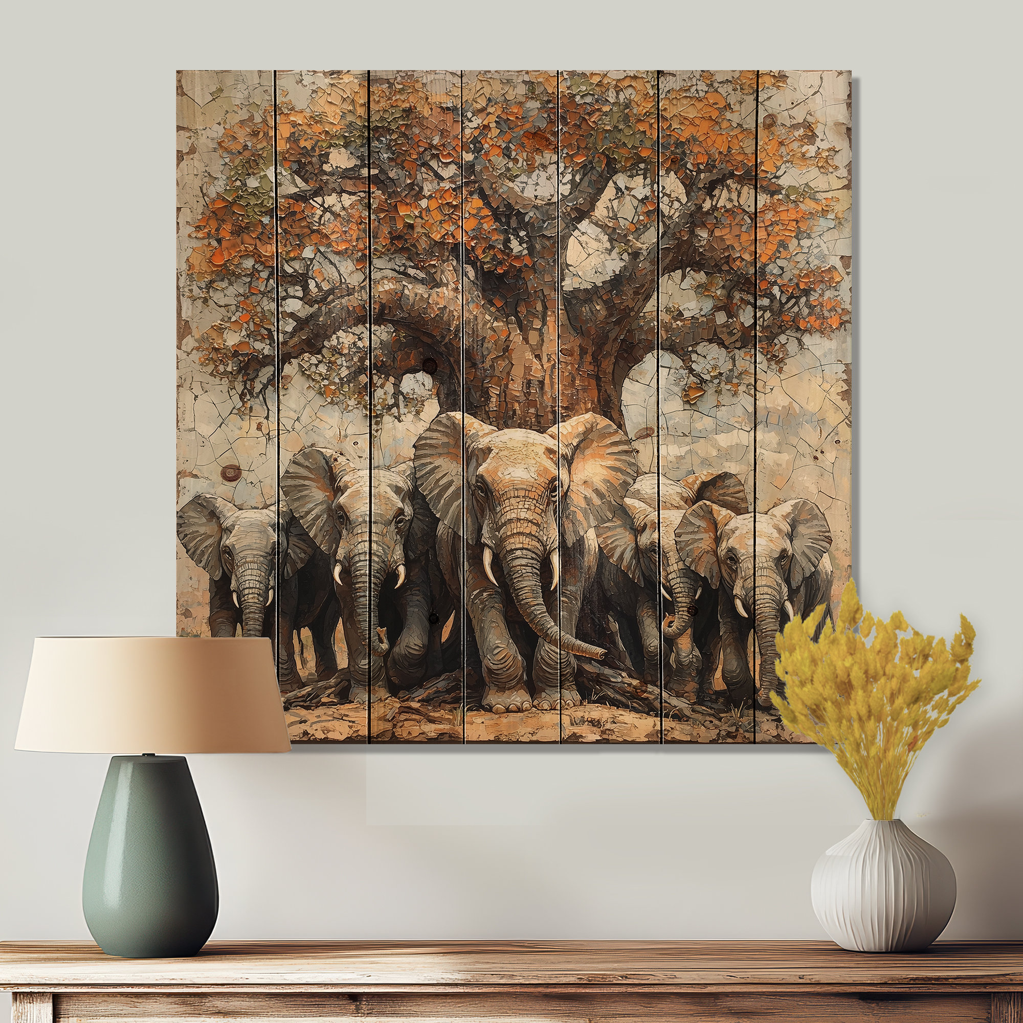 Ophelia & Co. African Elephants By The Baobab Tree II - Elephant Animal ...