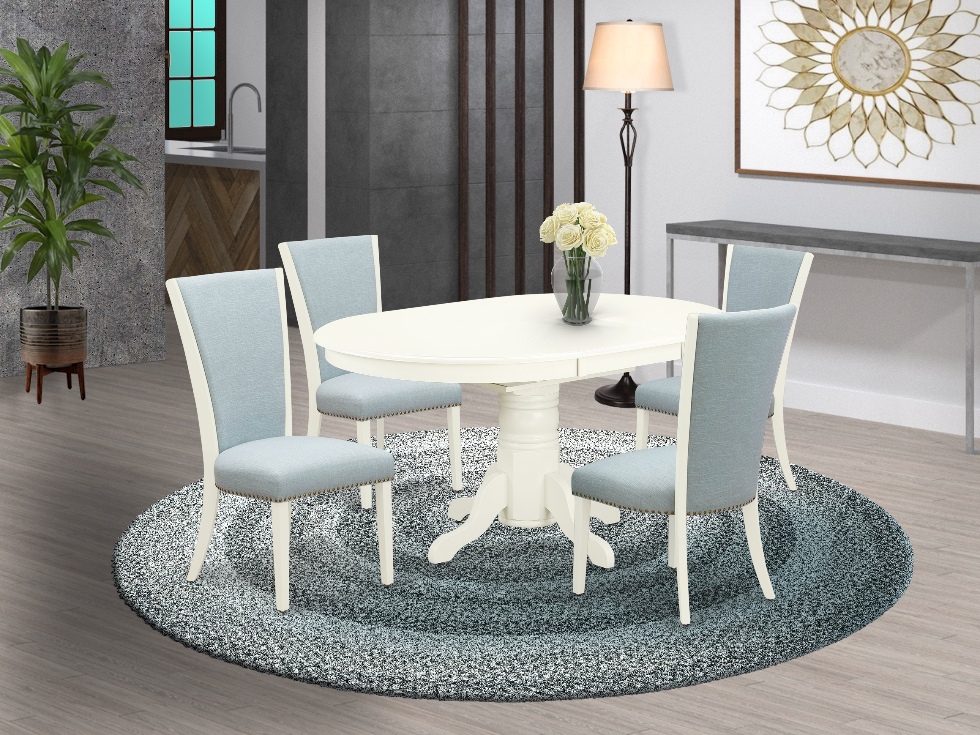 Darby Home Co Ediline Butterfly Leaf Oval Rubberwood Pedestal Dining ...