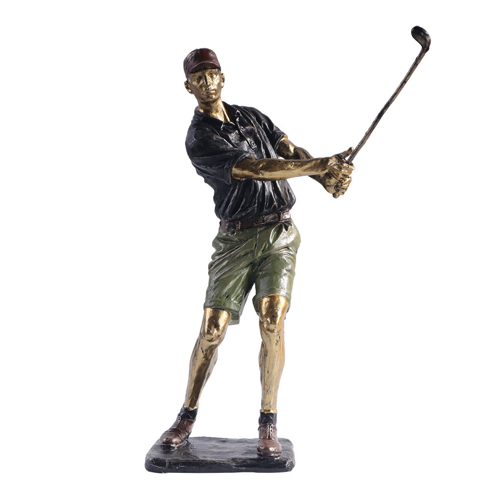 Winston Porter "retro Golfer Sculpture, Resin Figure Statue, Home ...