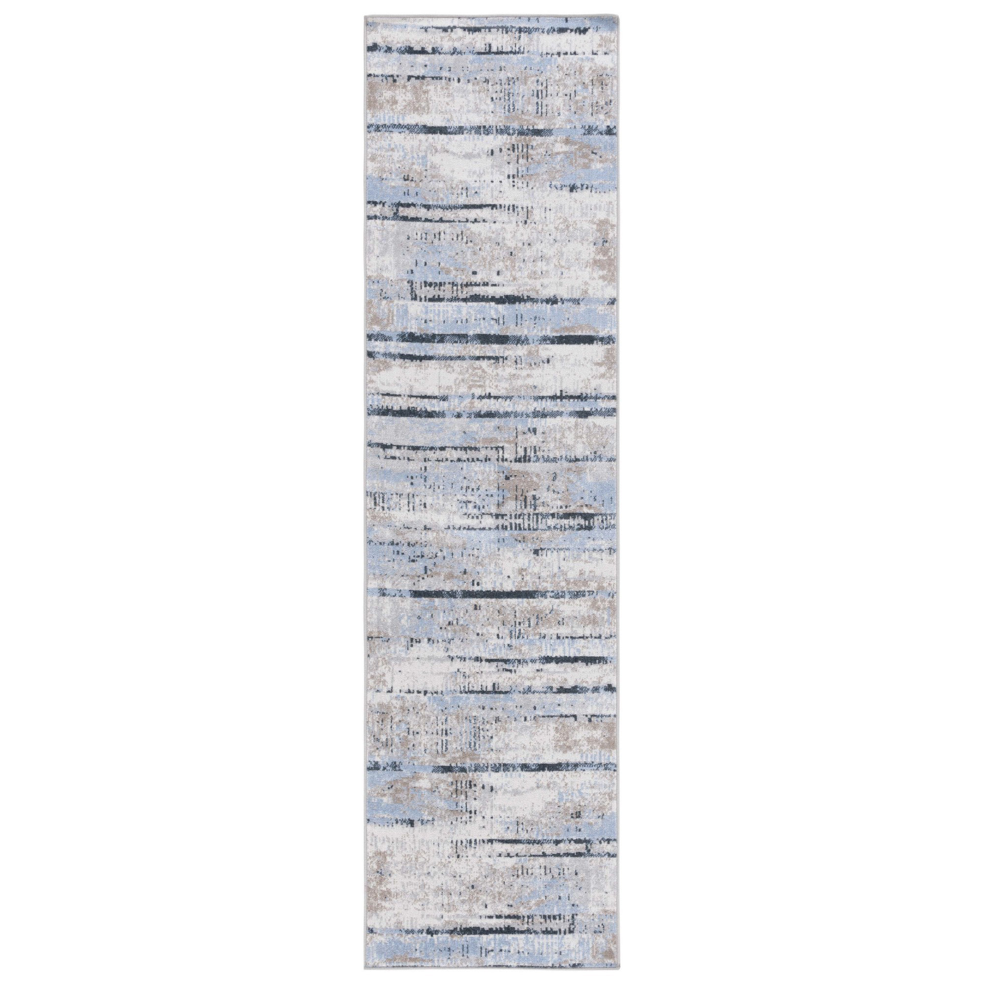 17 Stories Abstract Handmade Flatweave Polyester Area Rug in Blue/Gold ...