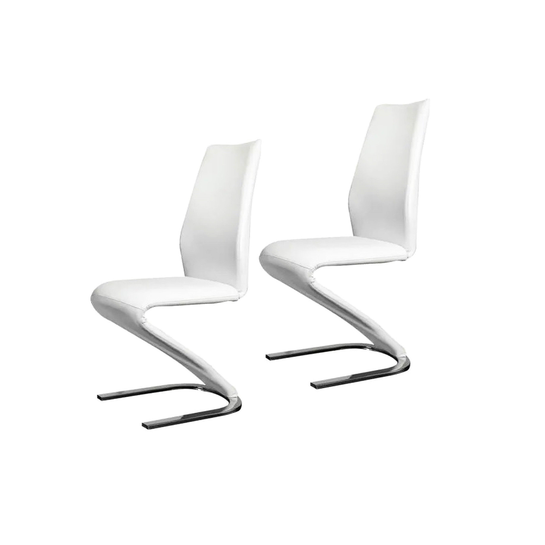 Orren Ellis Contemporary 2 Piece Dining Chairs, Black Seat And Z-Shaped ...