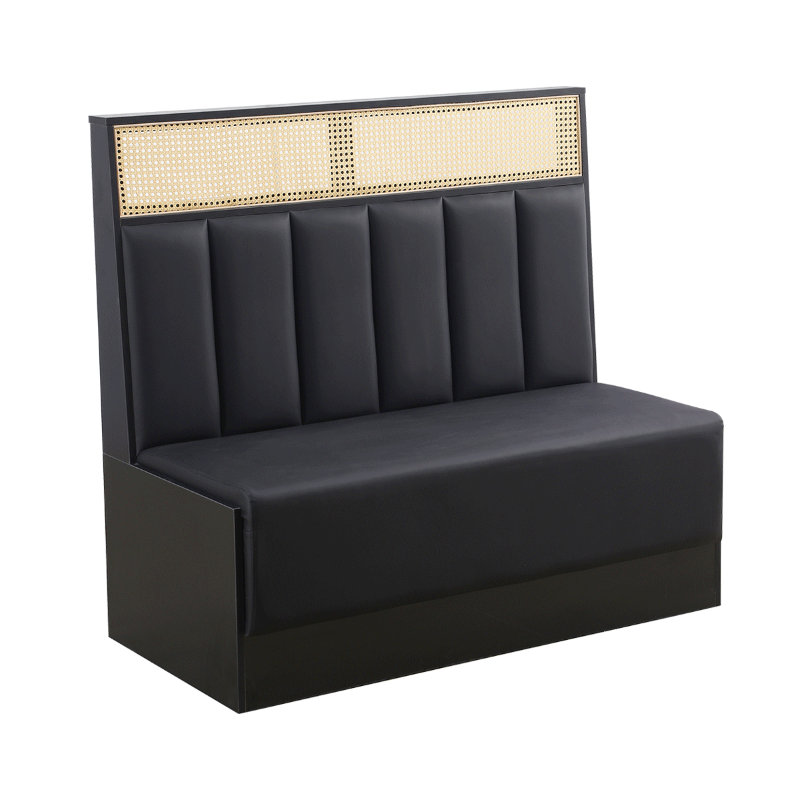 ERF, Inc. 6-Vertical-Channel black Vinyl single booth with Natural ...