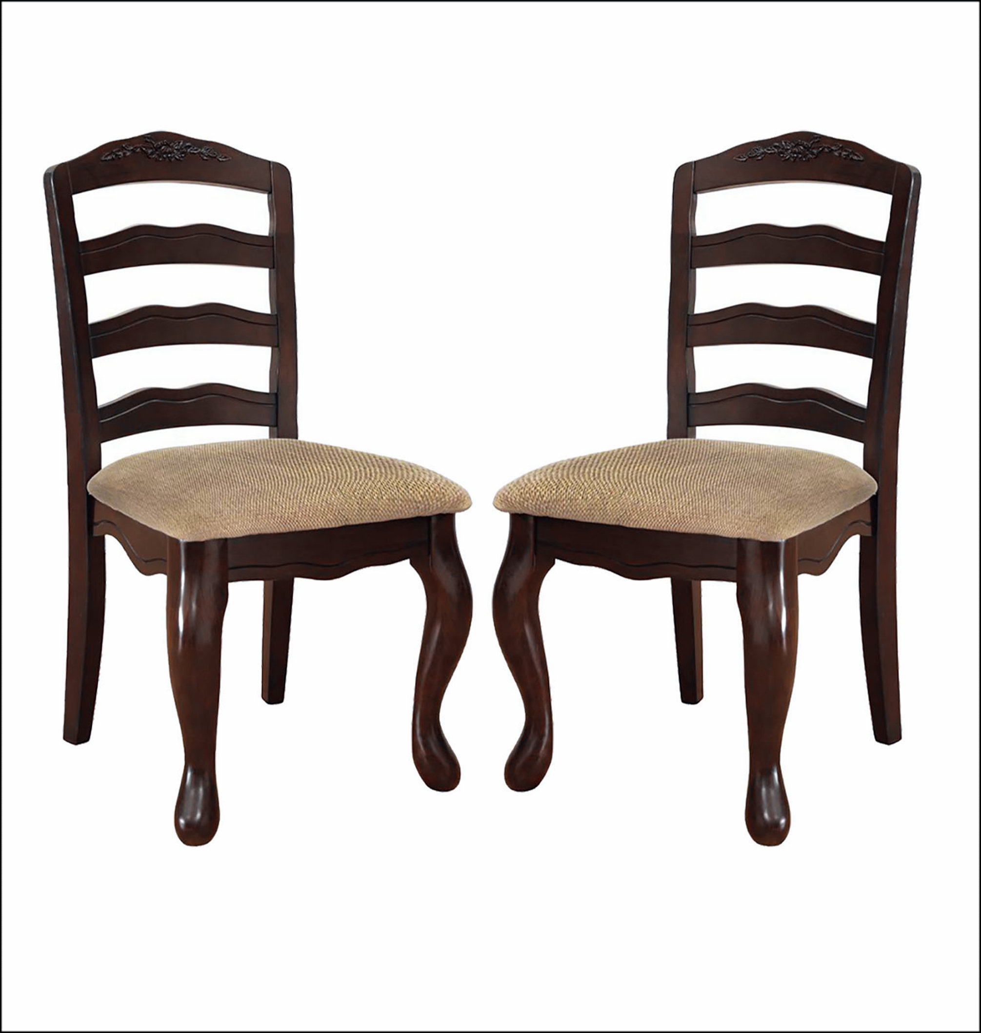 Hokku Designs Set of 2 Comfortable Fabric Padded Seat Dining Chairs ...