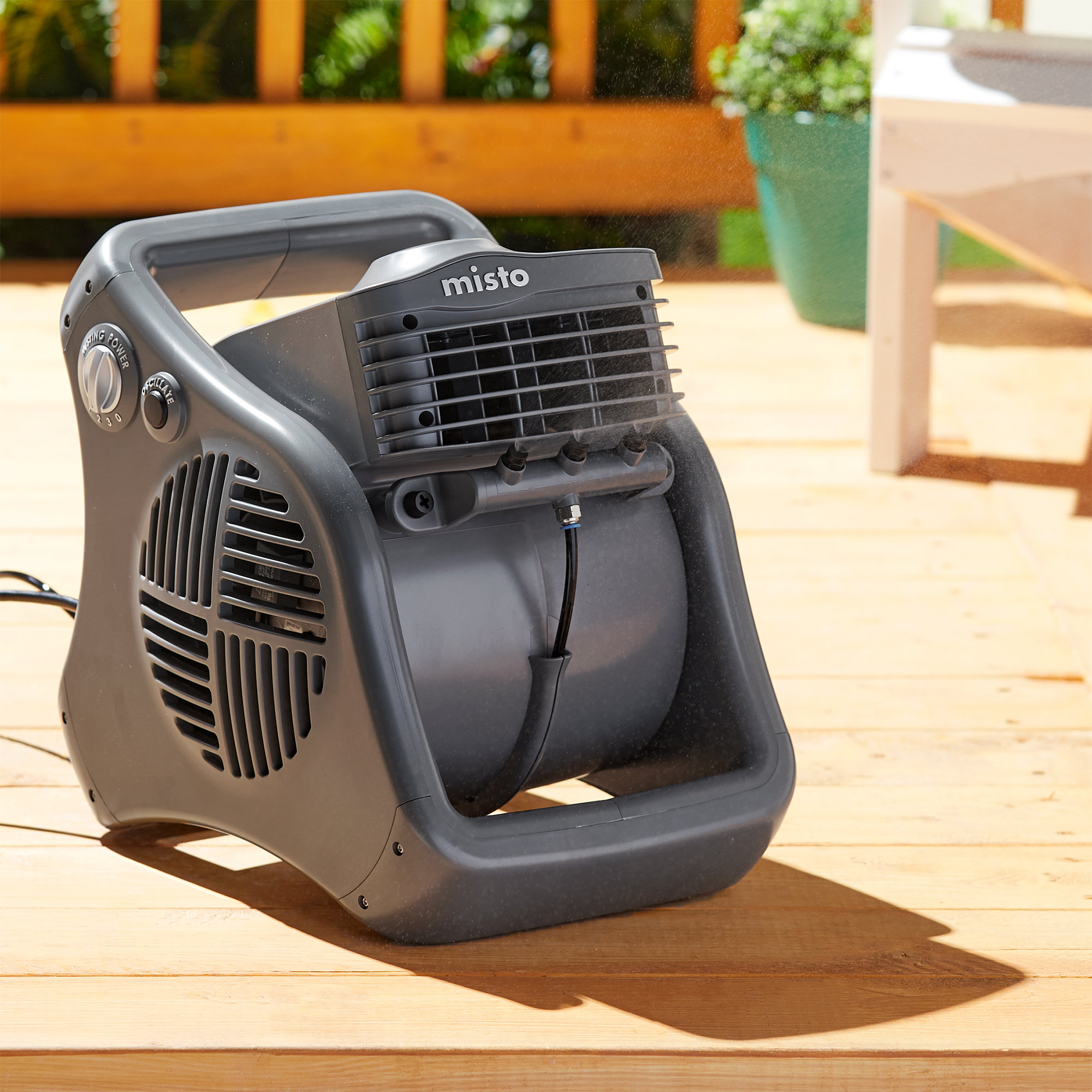 Lasko 7050 Misto 3-Speed Outdoor Patio Mister Portable Cooling Water ...
