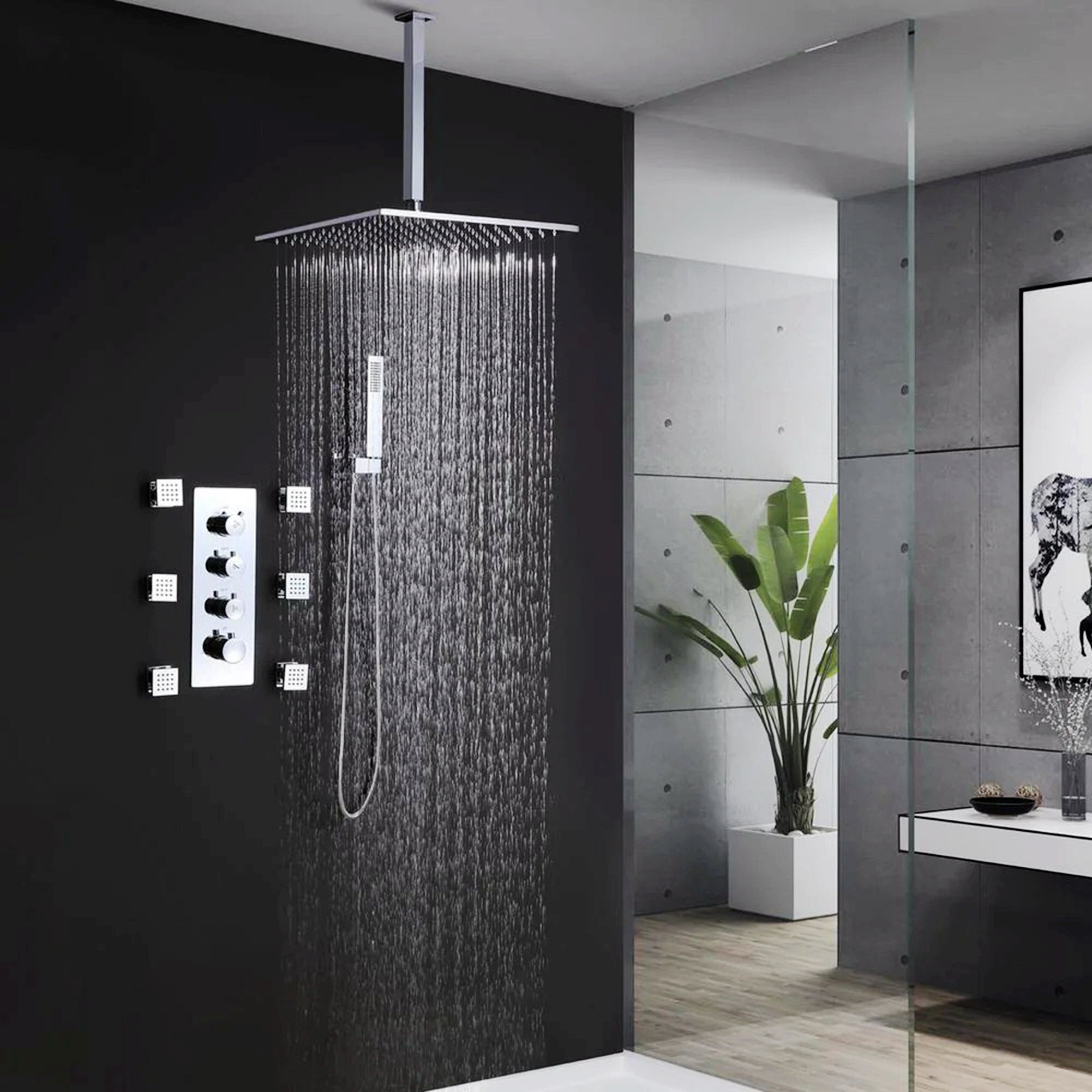 ACME Furniture Luxury Thermostatic Mixer Shower System Combo Set Shower ...