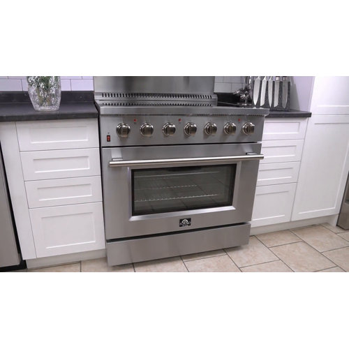 Forno Galiano 36-inch Electric Range Stainless Steel, 5 Elements, 5.36 ...
