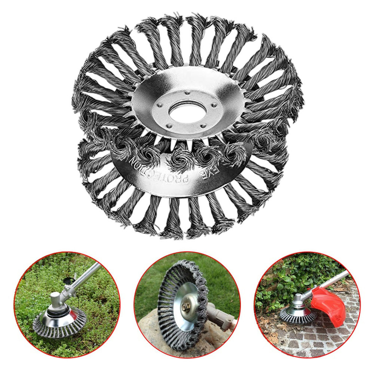 frler Rotary Weed Brush Joint Twist Knot Steel Wire Wheel Brush Disc ...