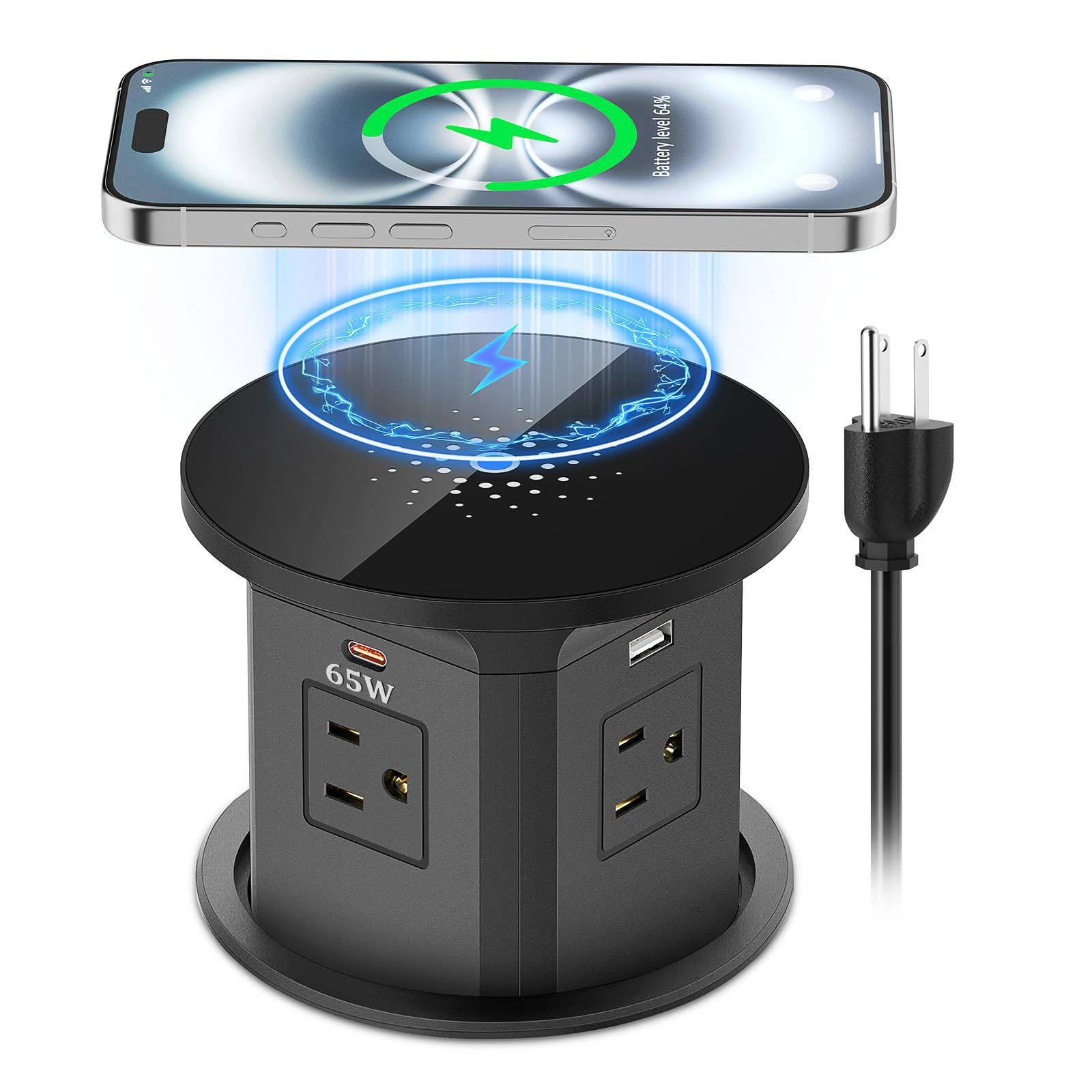 ART TO WALK ON, INC. Pop up outlet 65W USB C 9 in 1 10W wireless ...