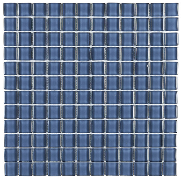 Daltile Color Wave 1" x 1" Glass Mosaic Field Tile in Twilight Blue ...
