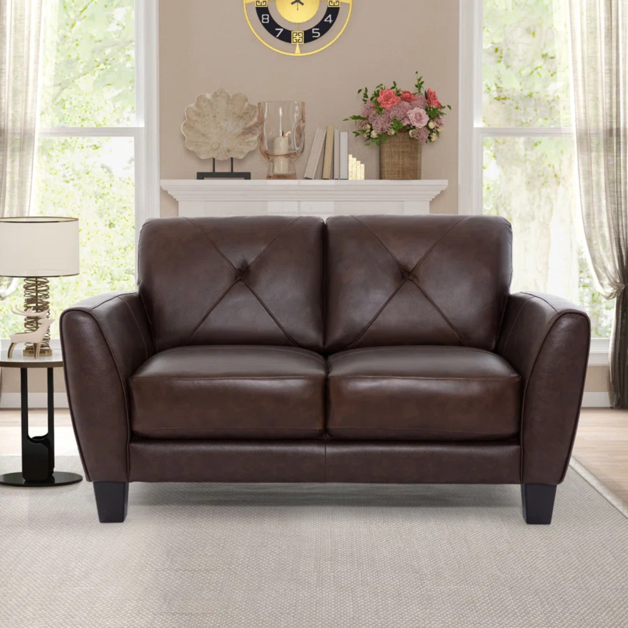 Red Barrel Studio Wayna 62" Wide Classic and Luxury Top Genuine Leather ...