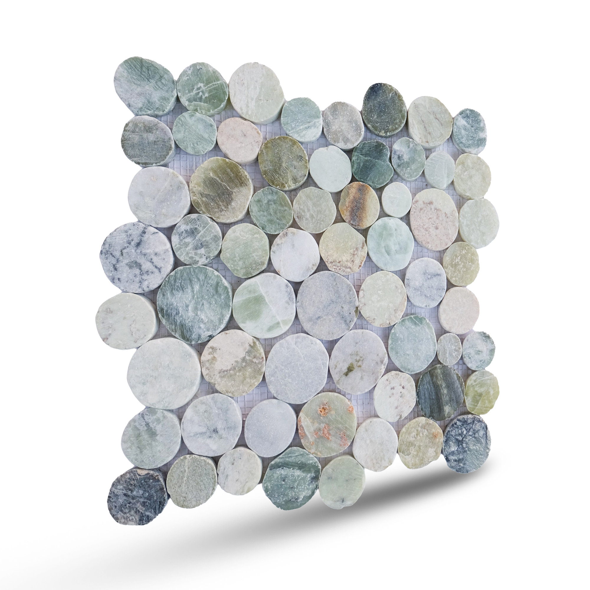 Tan Beige Penny Tile Rustic Tan Penny Round Porcelain Mosaic Tile ...