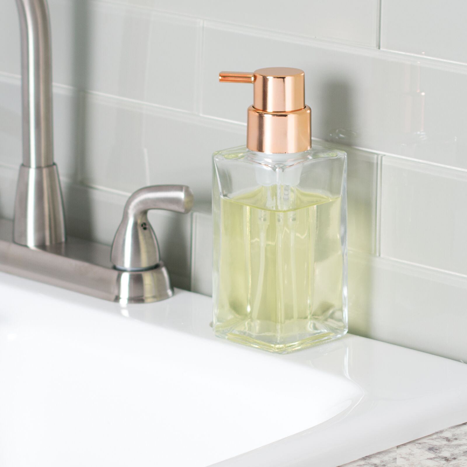 mDesign Glass Refillable Foaming Soap Dispenser Pump & Reviews | Wayfair