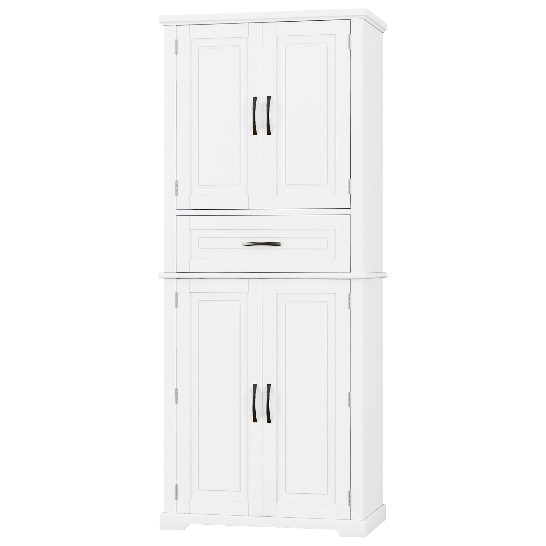 Winston Porter Bathroom Storage - White, Adjustable Shelf, Slide Rails ...