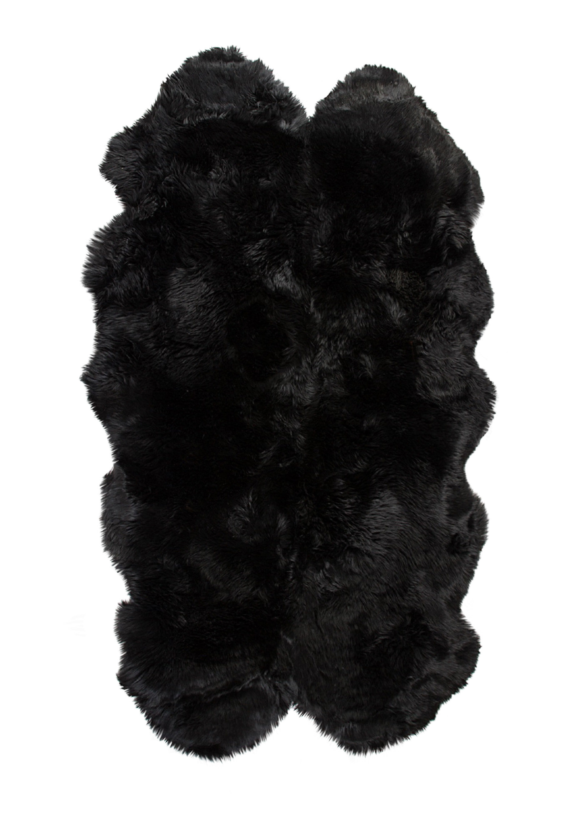 Natural Rugs 48" X 72" X 2" Black Quattro Sheepskin - Area Rug | Wayfair