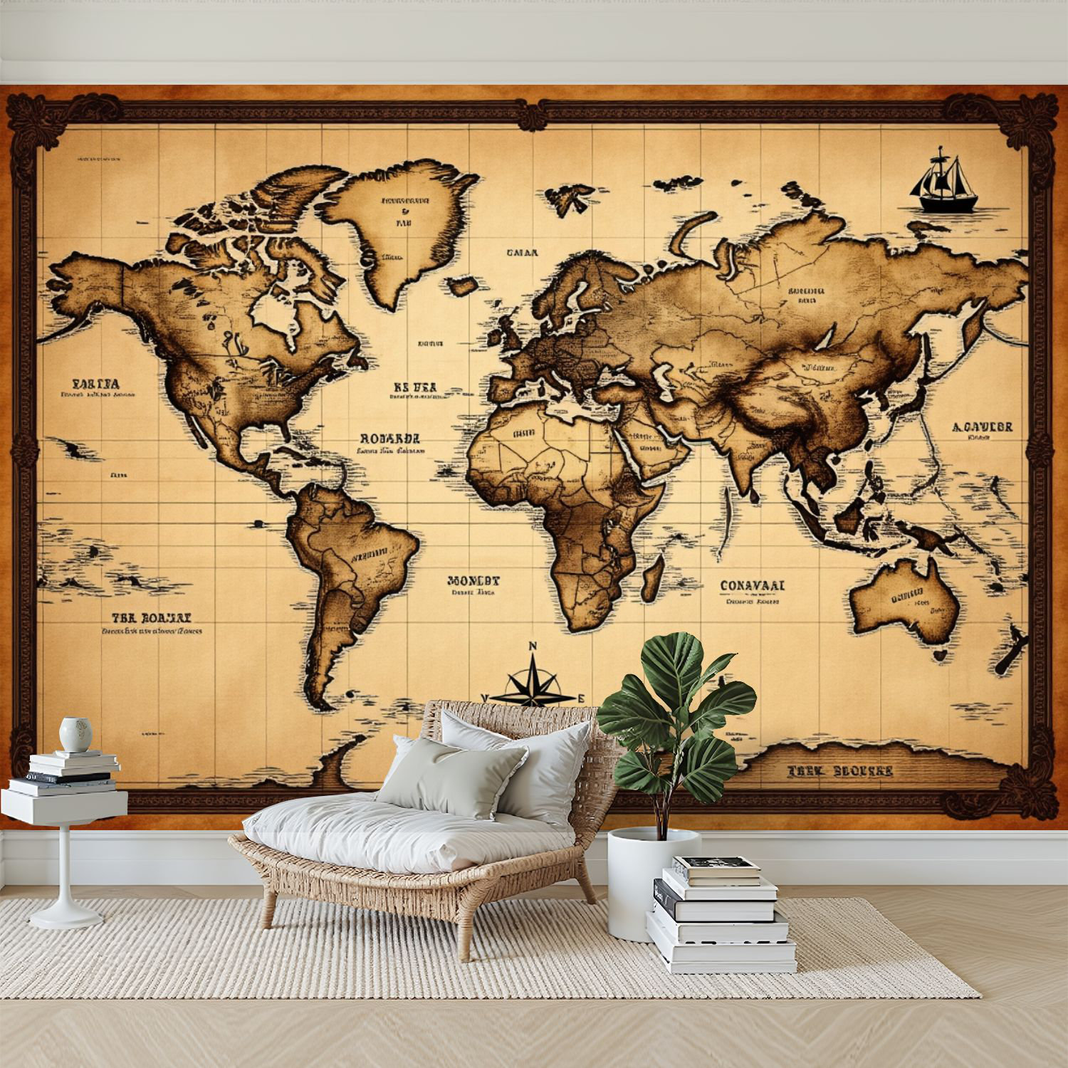 Red Barrel Studio® 3D Wallpaper Vintage World Map Wall Mural Self ...
