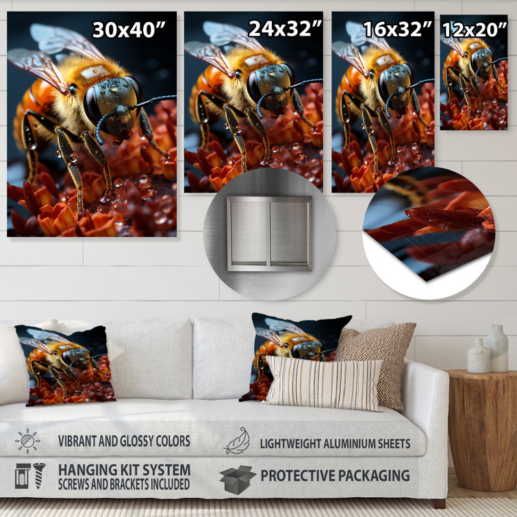 Gracie Oaks Bee Photo On Metal Print - Wayfair Canada