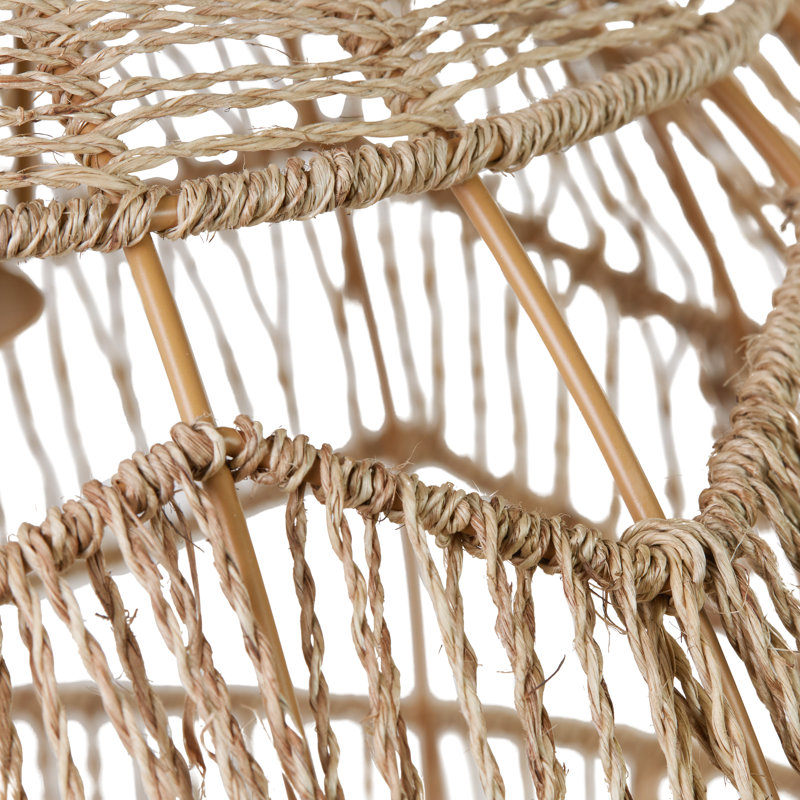 Mistana™ 15.5" Ames Metal and Woven Hemp Rope Hanging Pendant, Brown ...