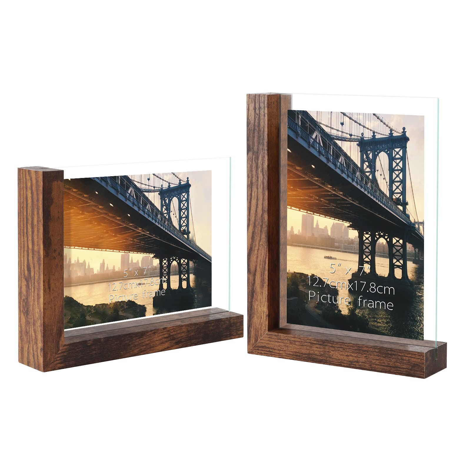 Loon Peak® 5X7 Picture Frames Set Of 2, Double Sided Frame Display ...