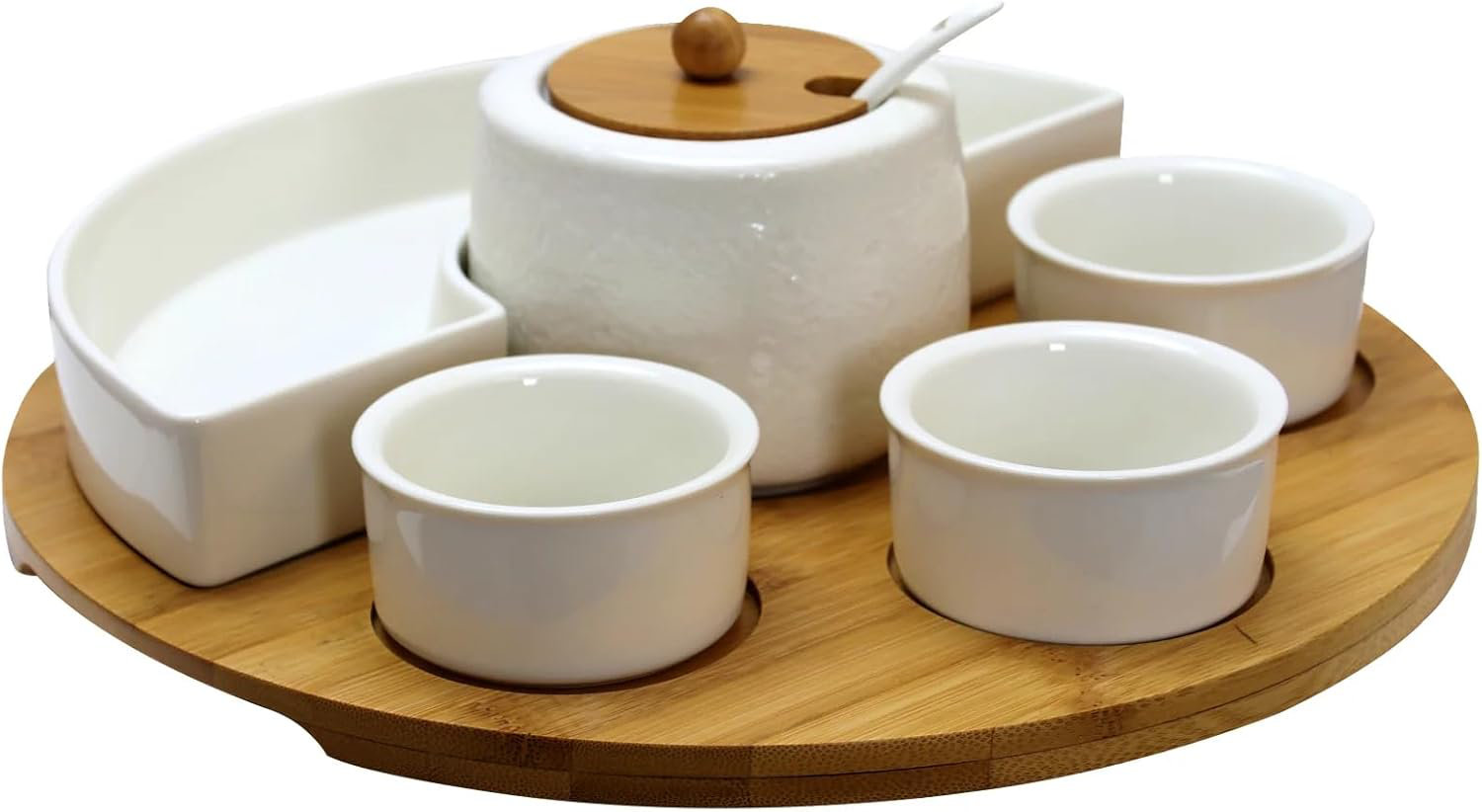 Gracie Oaks Elama 8 Piece Appetizer Condiment Serving Set with 4 ...