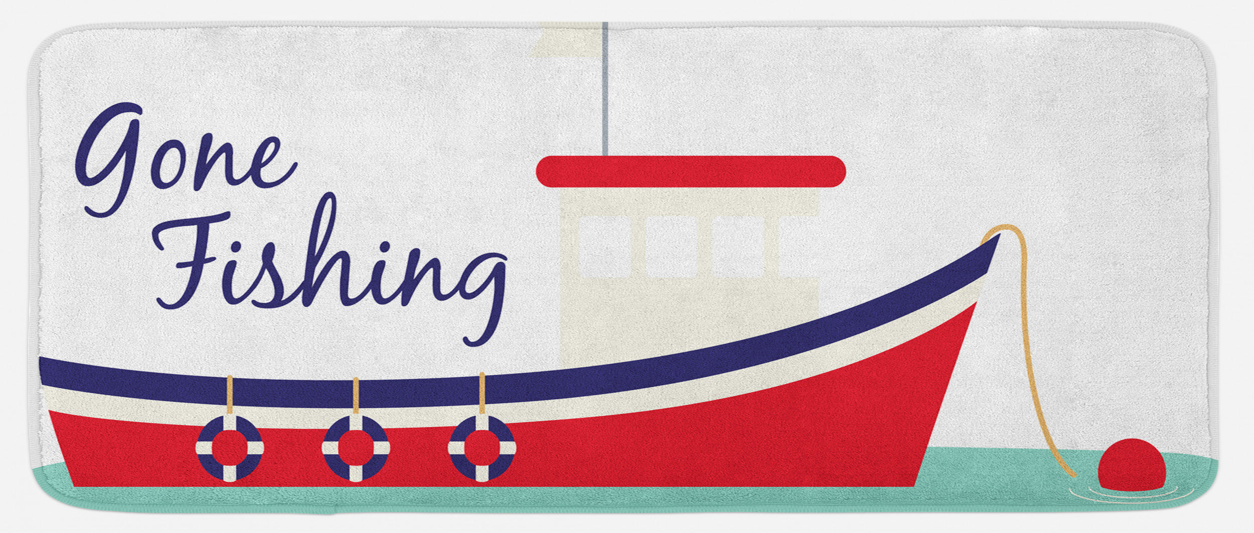 East Urban Home Gone Fishing Kitchen Mat | Wayfair