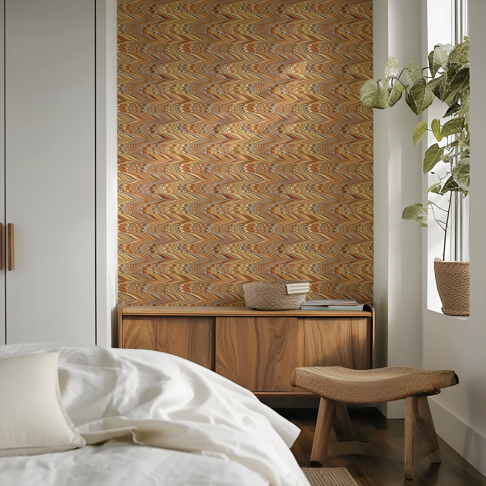 Mitchell Black EndPaper - Amber Wallpaper | Wayfair