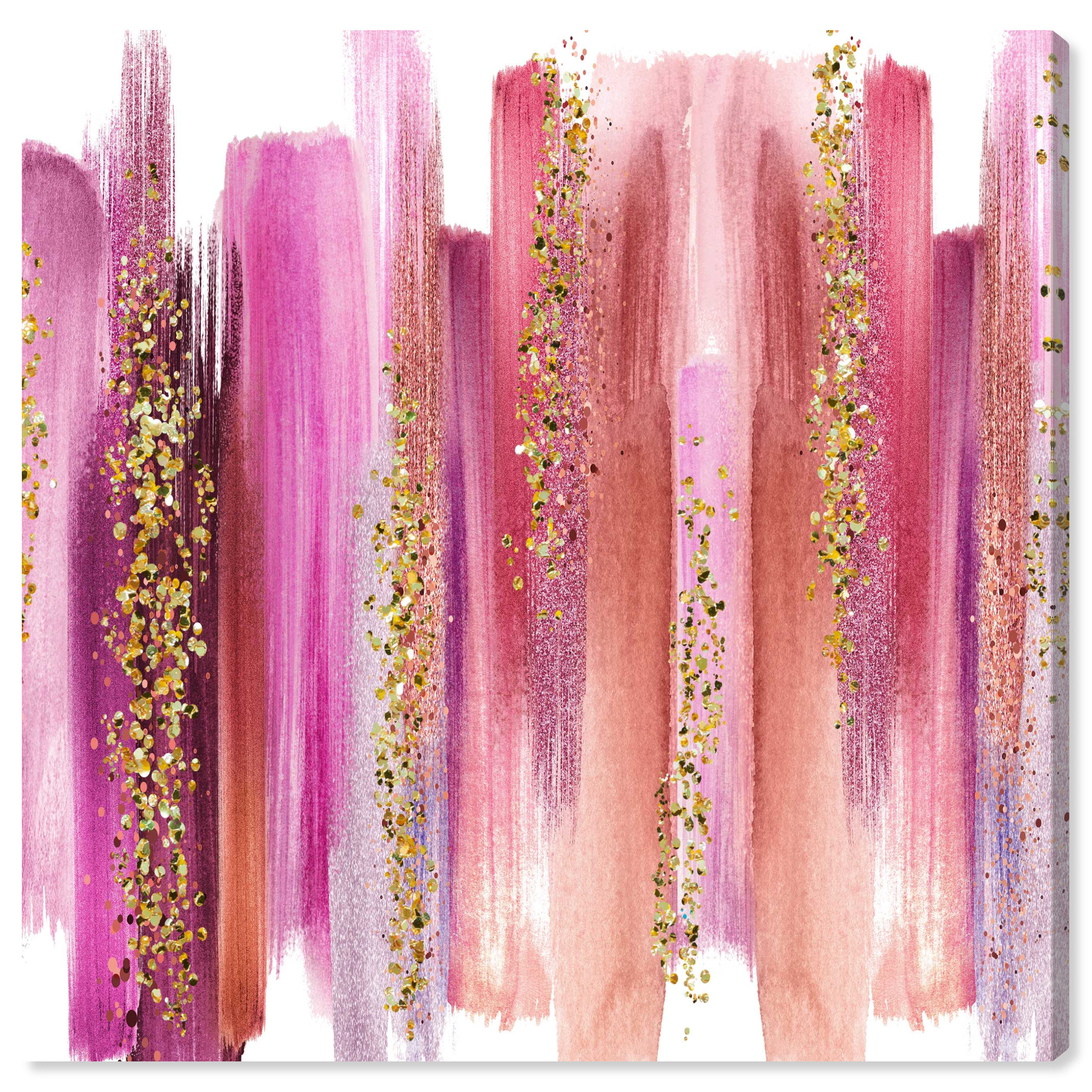 Mercer41 Abstract Inspiring Pink Swatches Glam Pink Canvas Wall Art ...