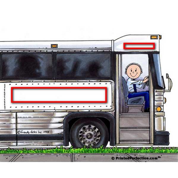 Printed Perfection Personalized Bus Driver - Male Cartoon Caricature ...