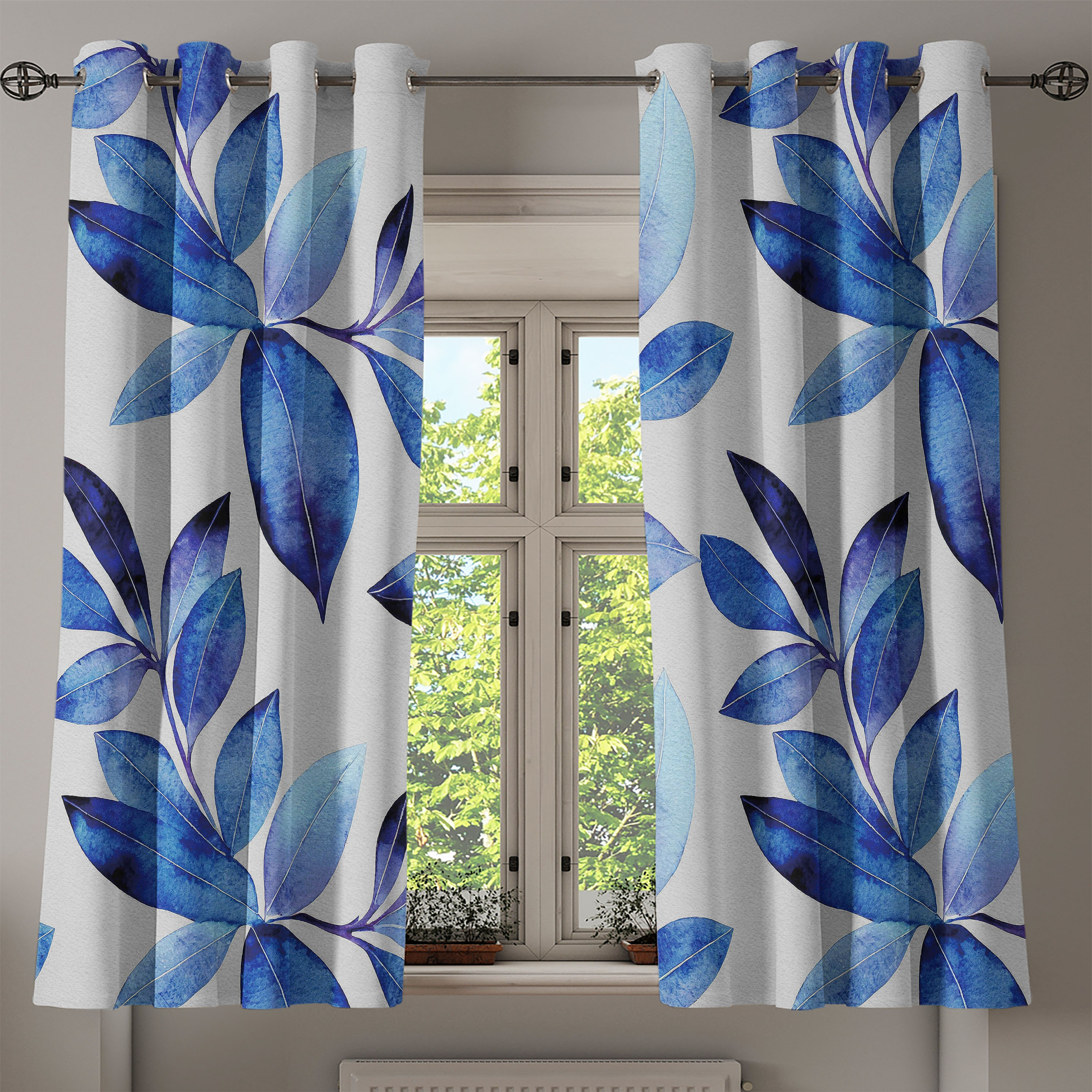 East Urban Home Akalya Polyester Semi-Sheer Curtain Pair | Wayfair