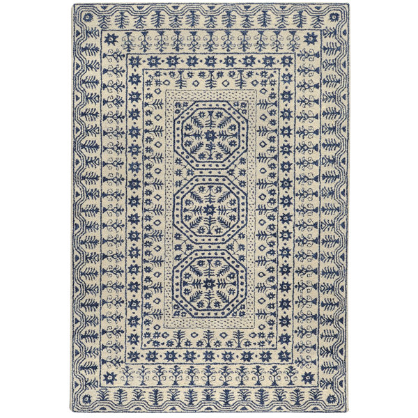 Surya Smithsonian Ivory/Blue Area Rug & Reviews | Perigold