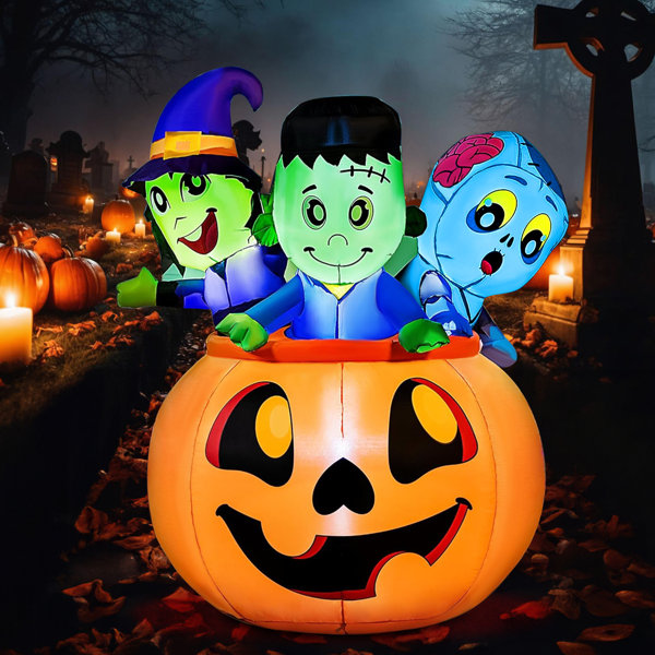 The Holiday Aisle® 5 FT Tall Halloween Inflatables Outdoor Decorations ...