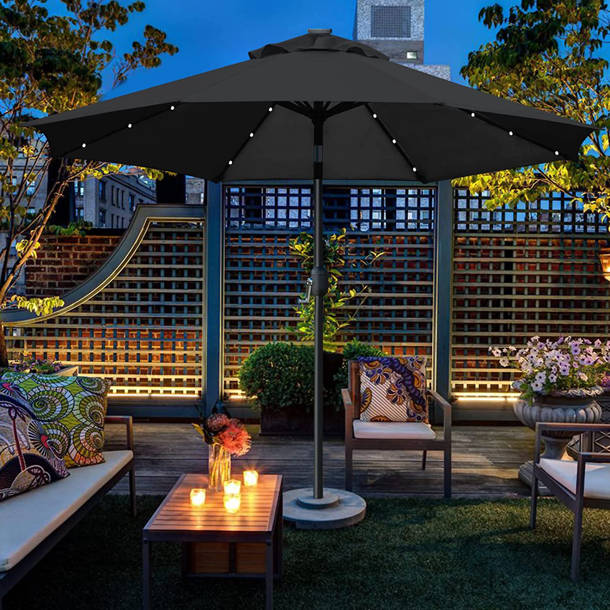 Arlmont & Co. Ayzah 108'' Lighted Market Umbrella & Reviews | Wayfair