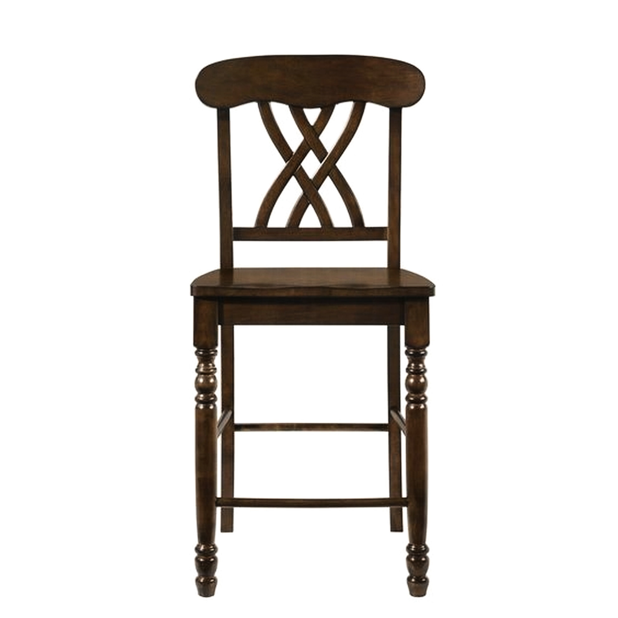 Ophelia & Co. 2 Walnut Cross Back Stools - Counter Height Chairs For ...