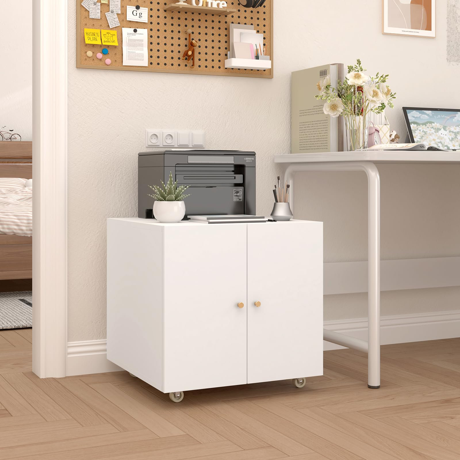 LOVE YOUR BATH LLC Metal Printer Stand, Large Printer Table On Wheels ...