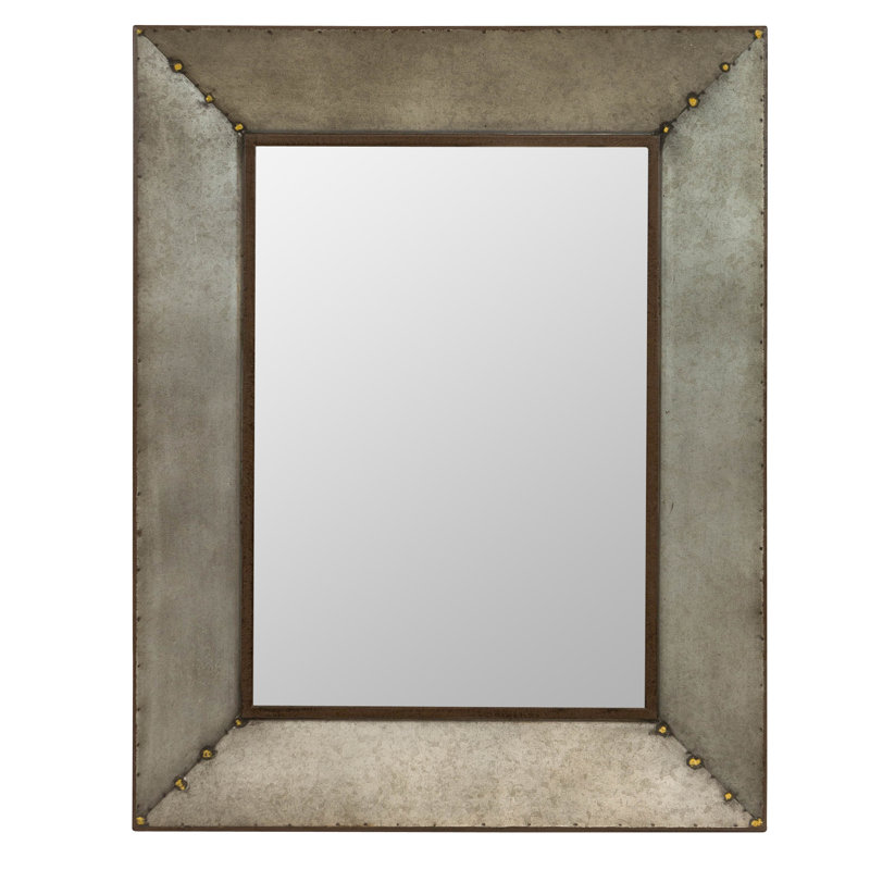 Williston Forge Glenan Rectangular Metal Farmhouse Wall Mirror ...