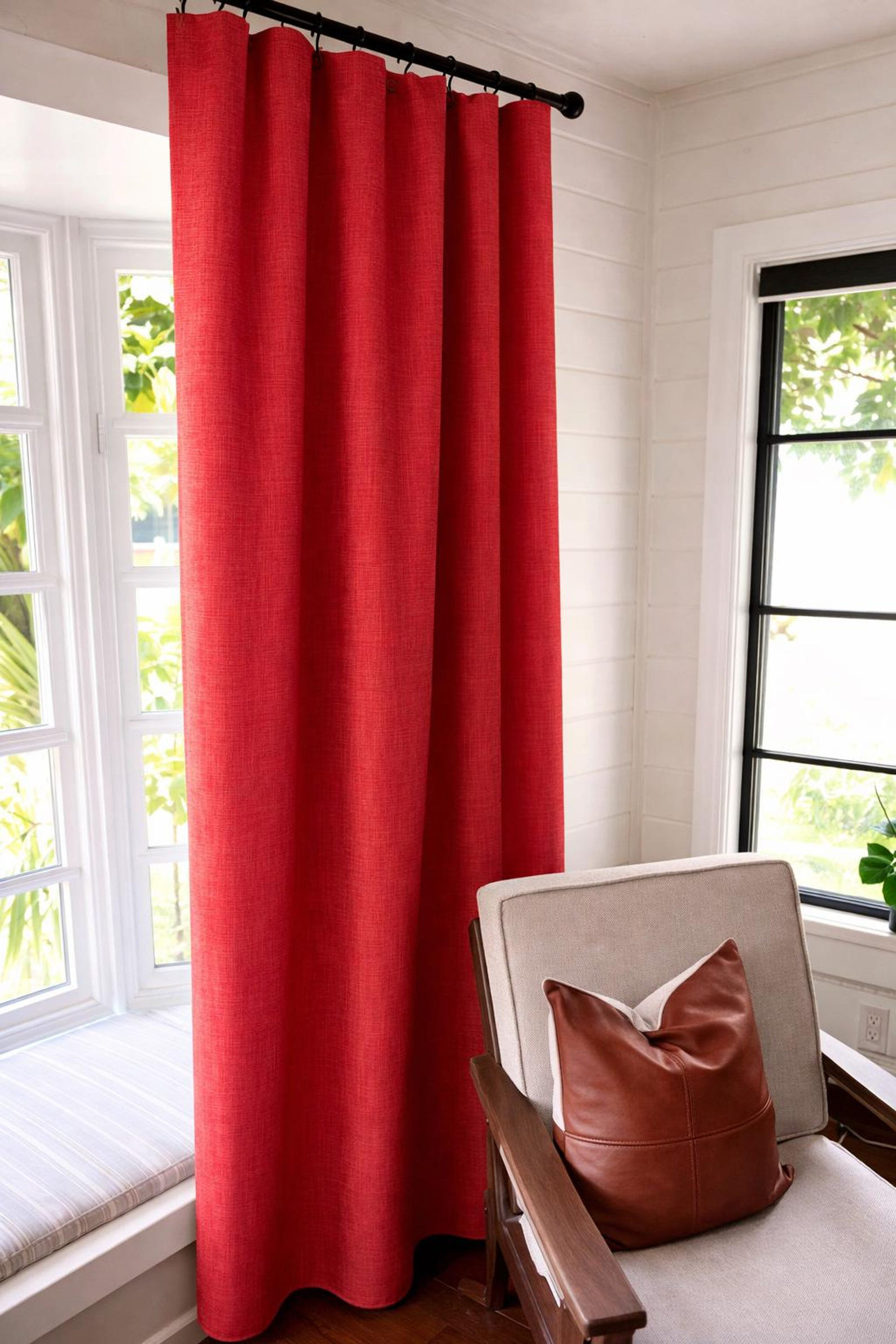 Canora Grey Deep Red Cotton Curtain Panel | Wayfair