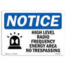 SignMission High Level Radio Frequency Energy Sign with Symbol | Wayfair