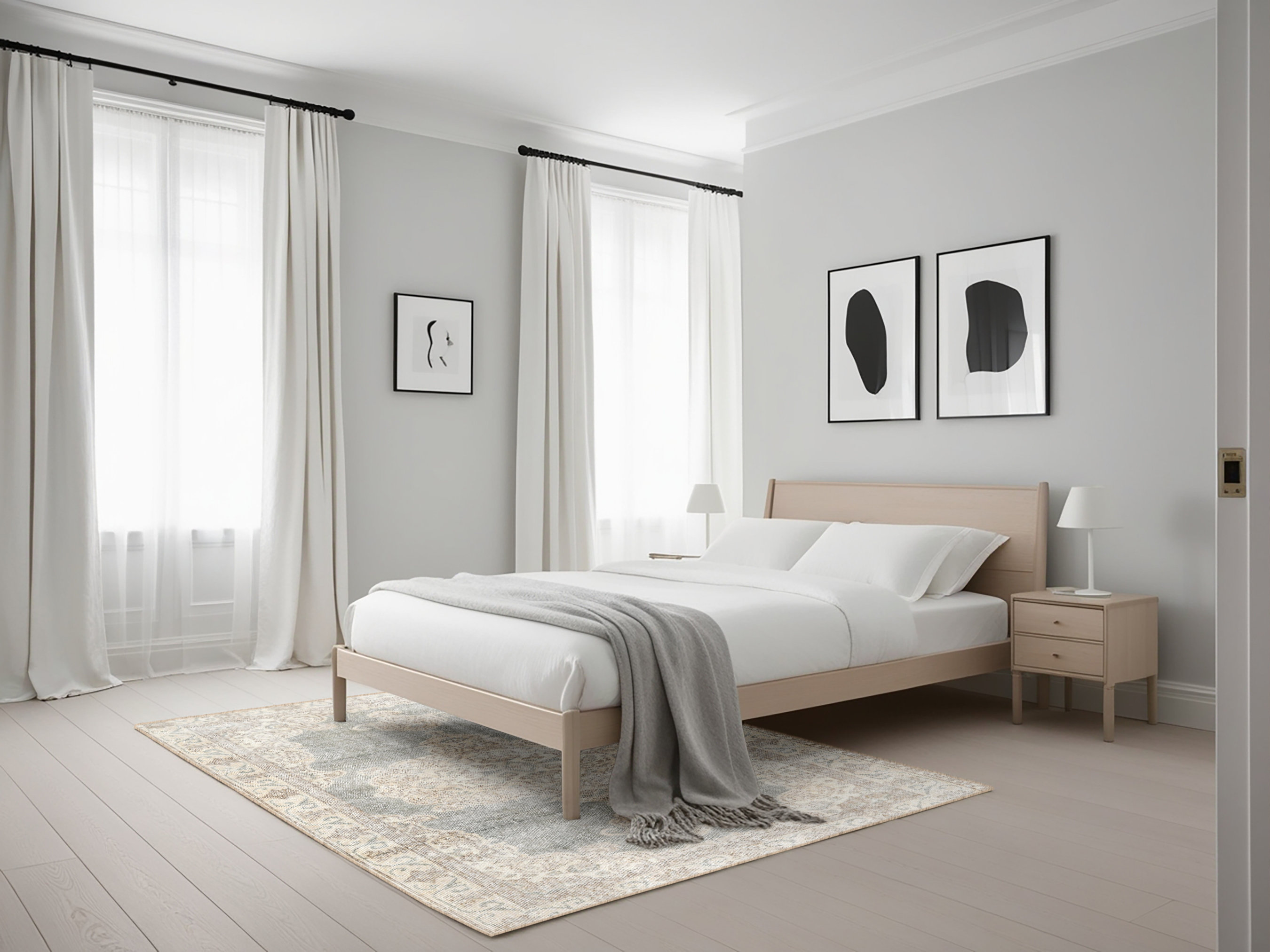One Allium Way Tapis oriental crème / gris - Wayfair Canada