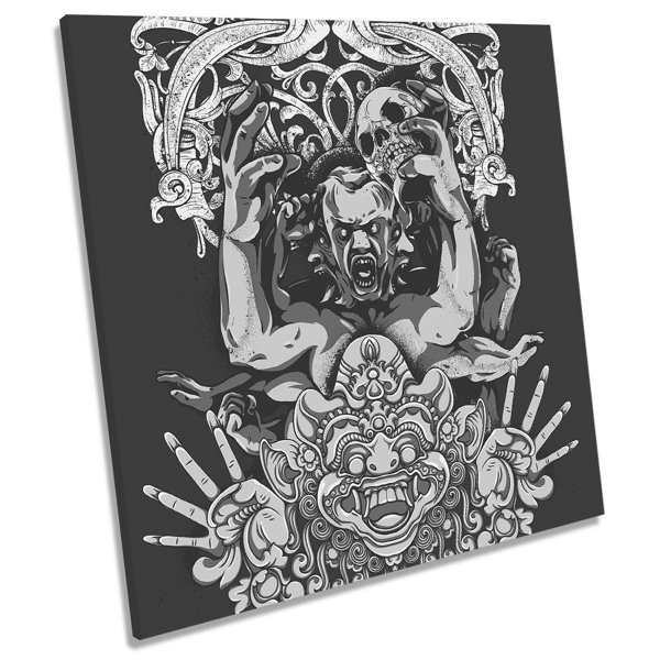 Happy Larry Monster Face Borang Mask Picture CANVAS WALL ART Square ...