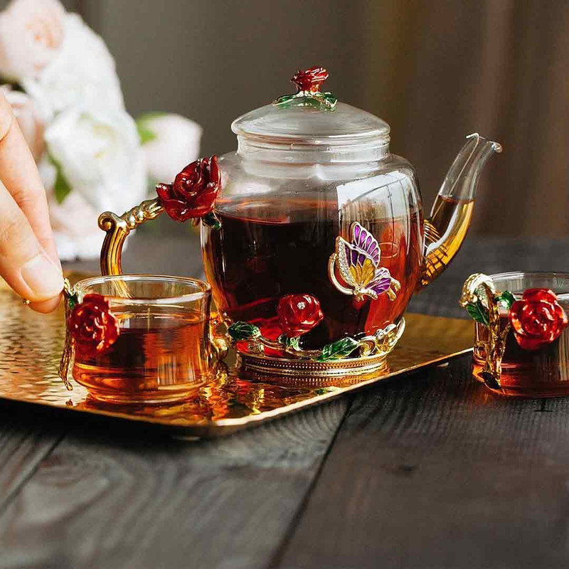 House Of Hampton® Arbrianna 8oz. Glass Teapot Set | Wayfair
