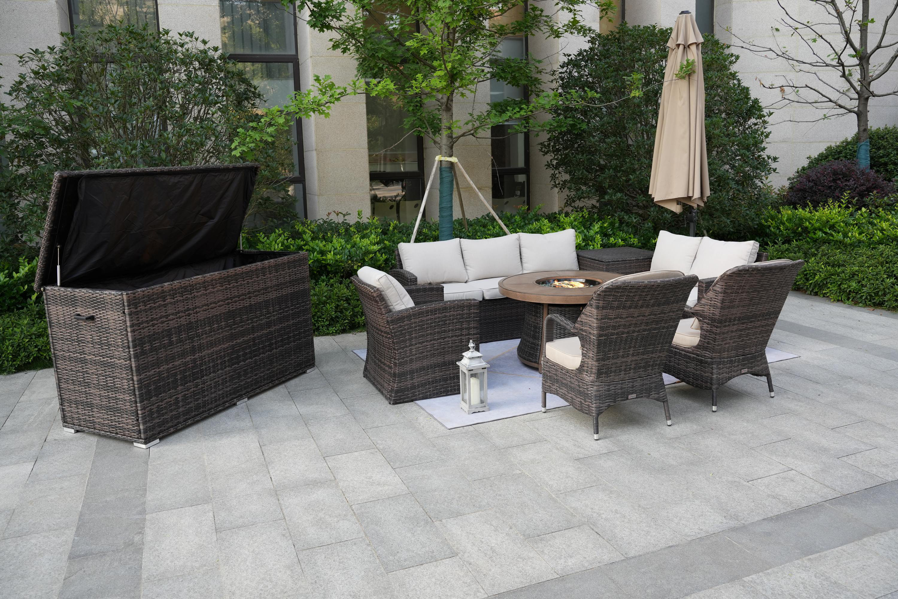 Lark Manor Areefa Wicker/Rattan 8 - Person Seating Group With Cushions ...