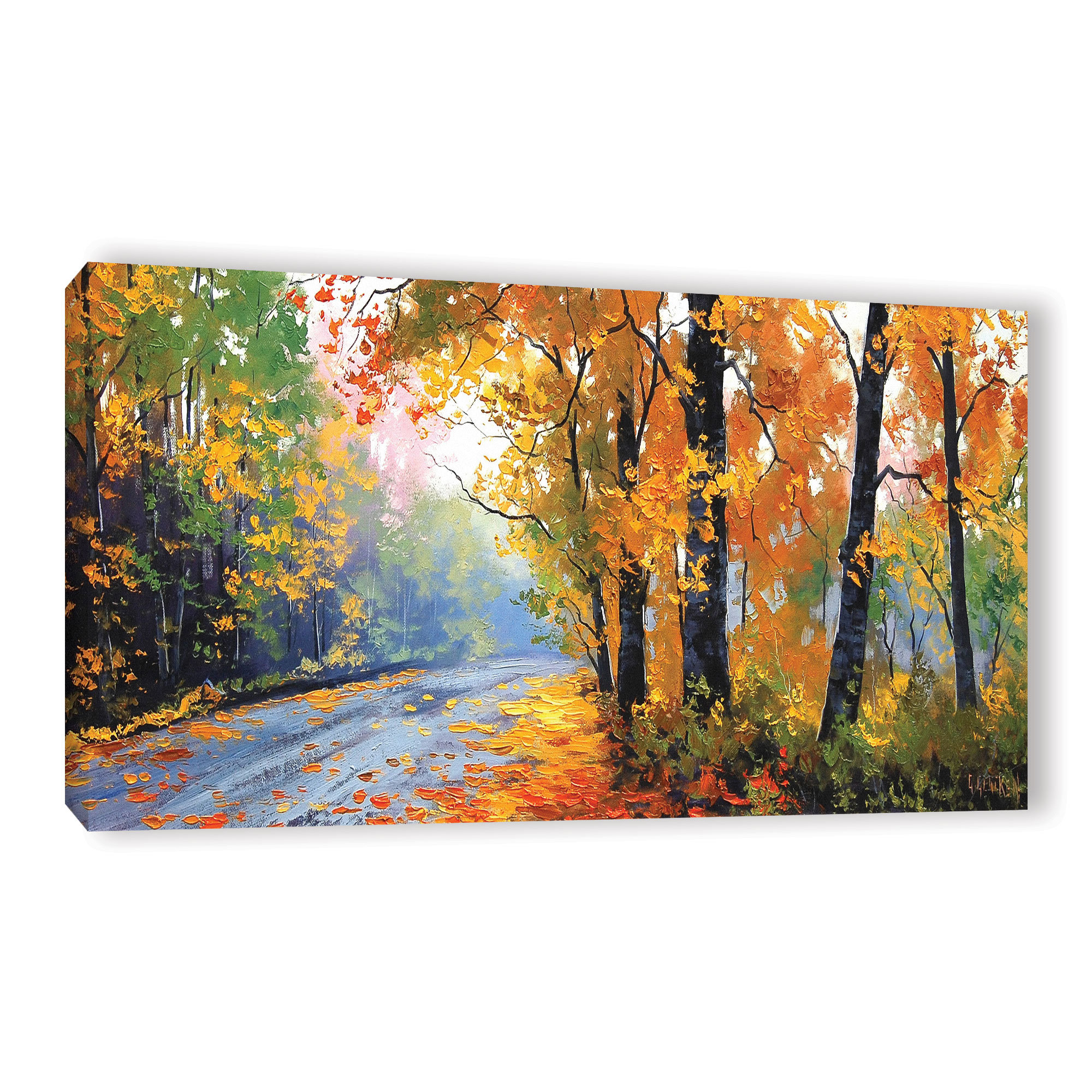 Red Barrel Studio® Autumn Backlight Painting Print on Wrapped Canvas ...