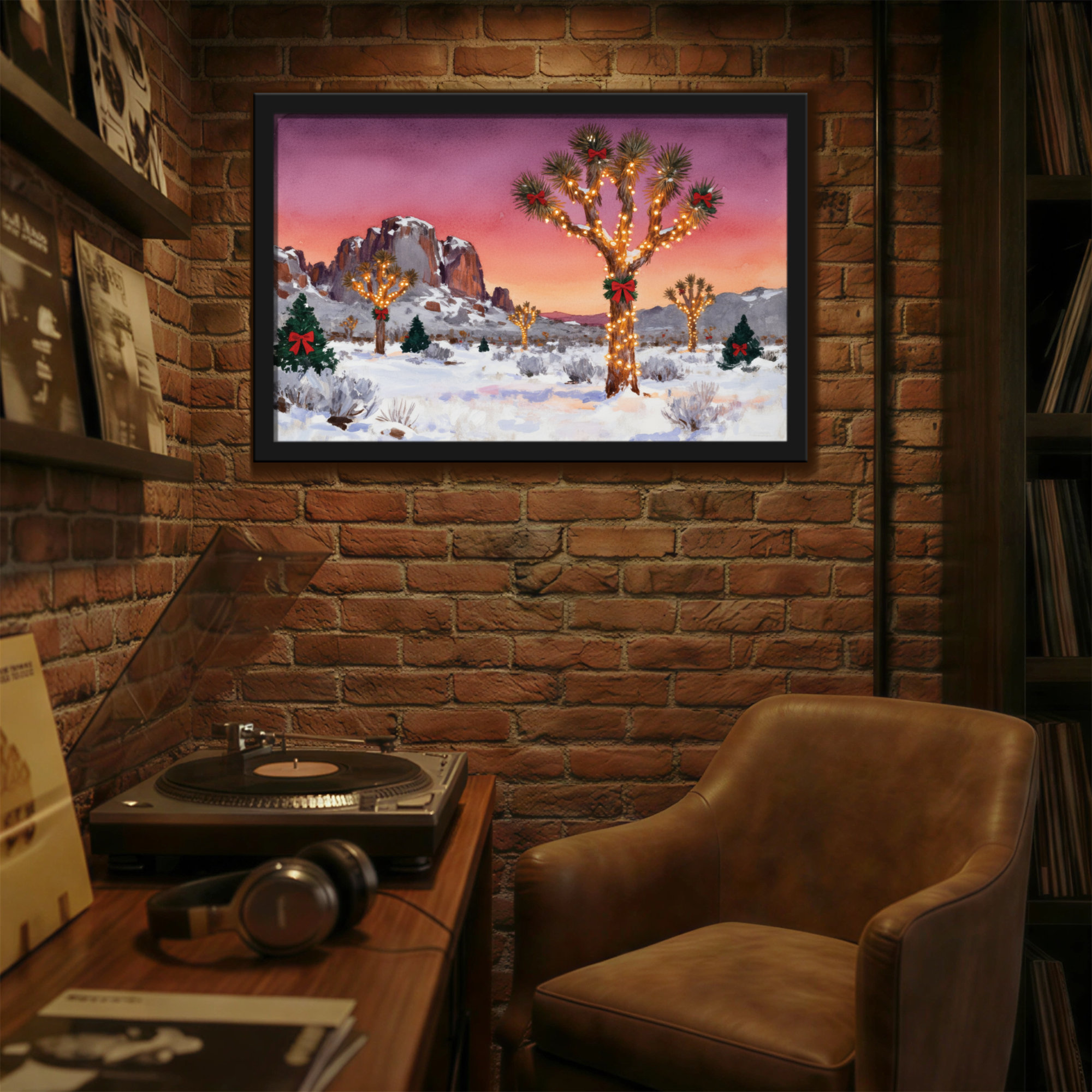 Red Barrel Studio® Christmas Desert Christmas Lights And Snowy ...