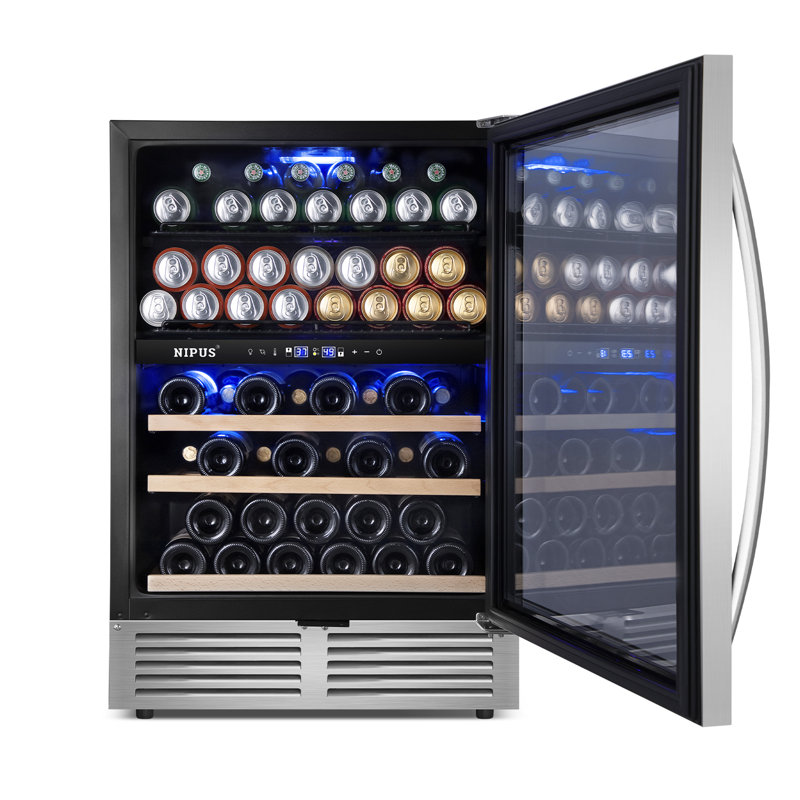 Nipus 24 Inch 94 Can and 27 Bottle Dual Zone Wine & Beverage ...