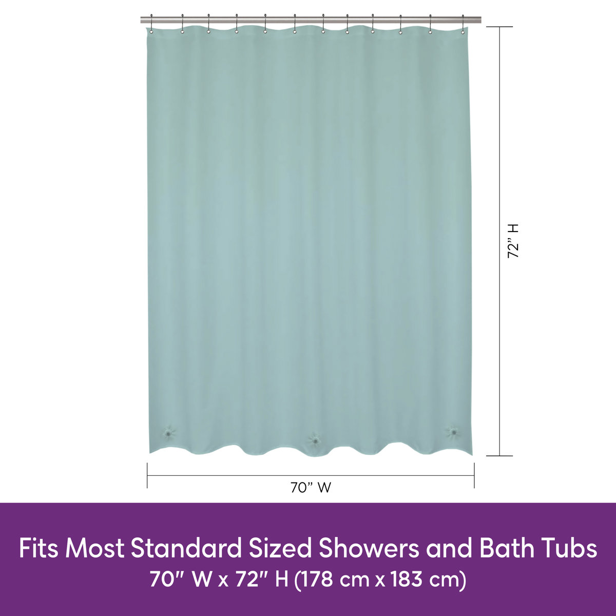 Wayfair Basics® Brungardt PEVA Solid Color Single Shower Curtain Liner ...