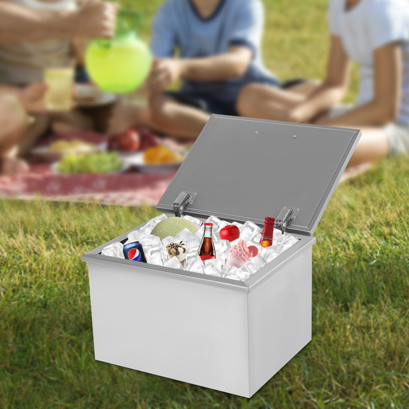 Prep & Savour Cheslie Stainless Steel Drop in Ice Chest Beer Ice Bin ...