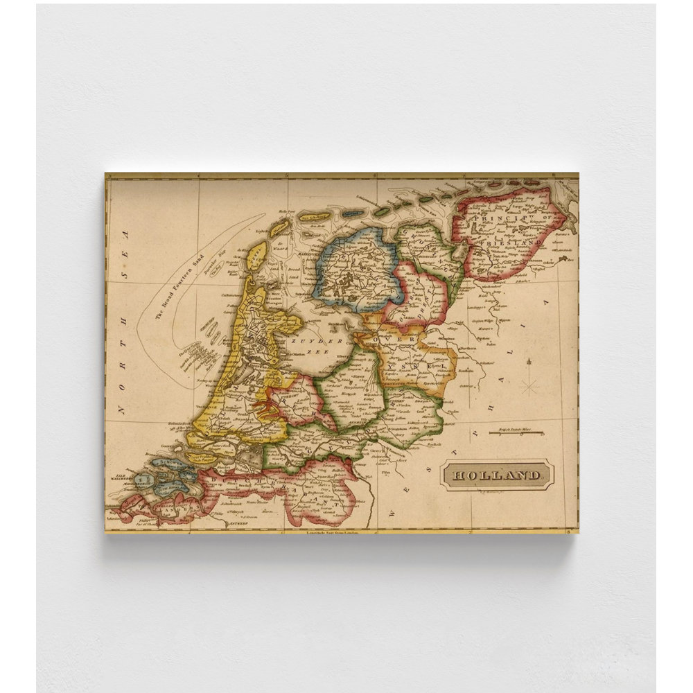WeFrameArt Holland Netherlands 1817, Old Map Of Holland Poster Print ...