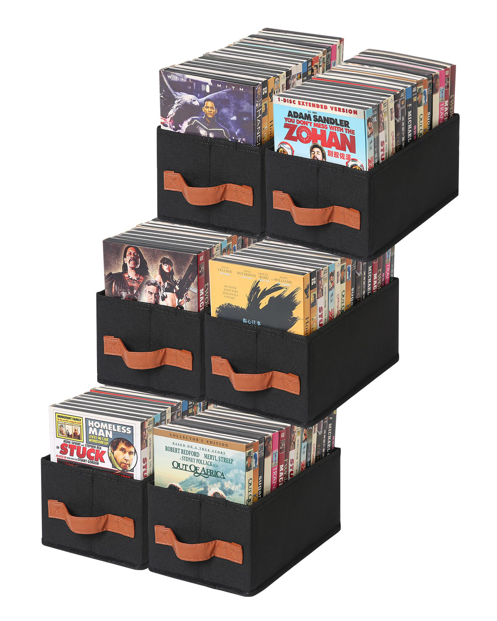 Winston Porter 6 Pack DVD Storage Box, DVD Organizer Holds Up To 102 ...